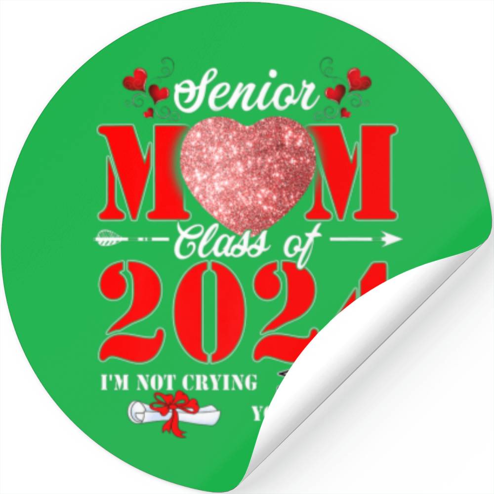 Senior Mom Of A Class 2024 Graduate Heart Graduati Stickers
