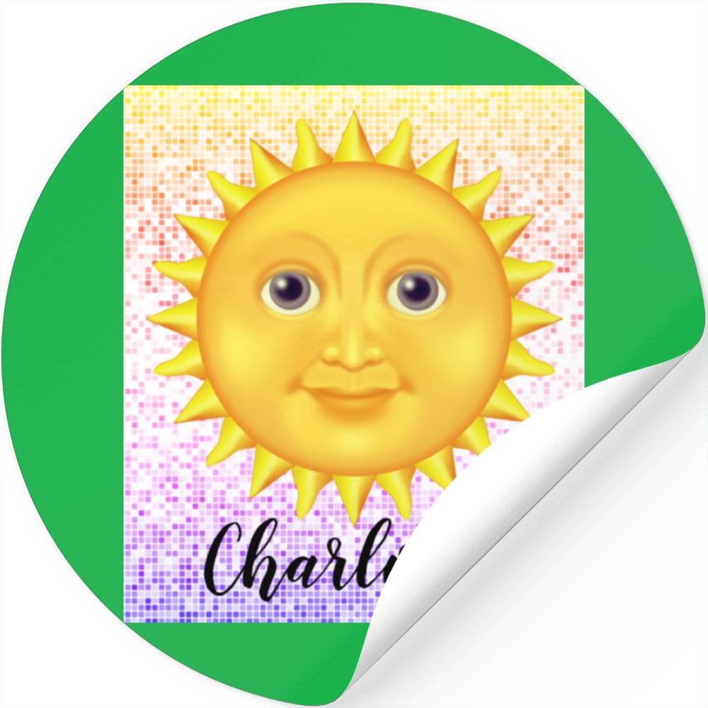 Cute Cartoon Smiling Sun With Sweet Bumblebee Stickers