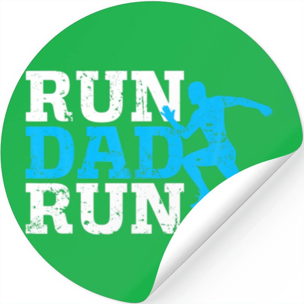 Mens Run Dad Run Marathon Running Spectator Runner Stickers
