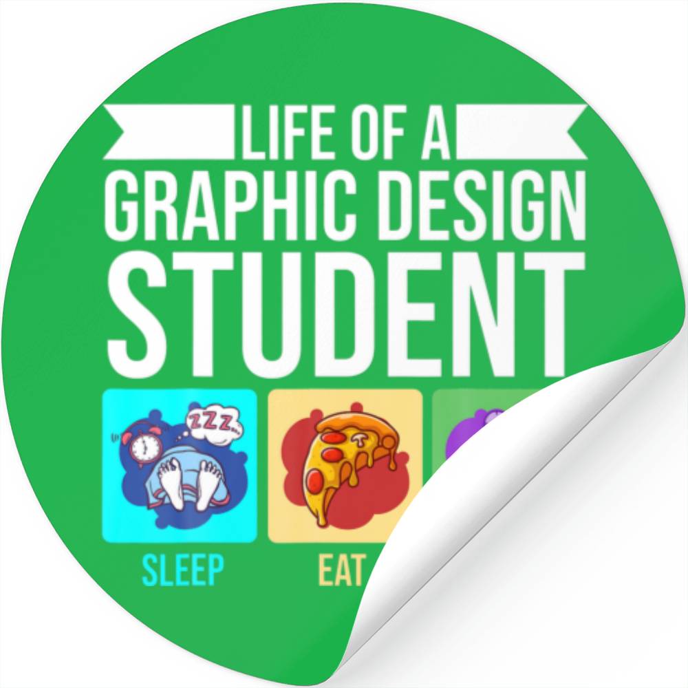 Life Of A Graphic Design Student Studying Student Stickers
