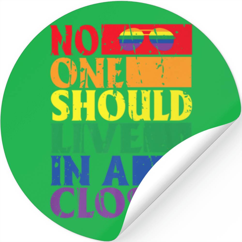 Live LGBTQ Pride Closet Rainbow Graphic Parade Mar Stickers