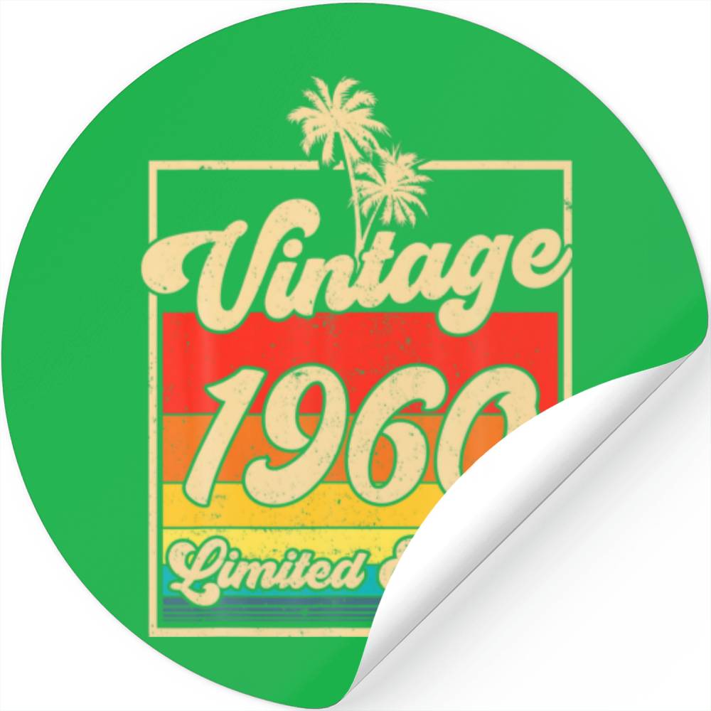 Vintage 1960 Wedding Anniversary Born In 1960 Birt Stickers