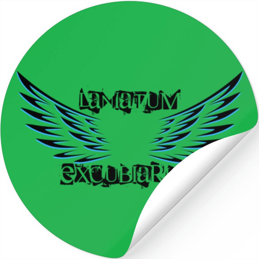A Sentinel Wings Vector Design On Black Text Stickers