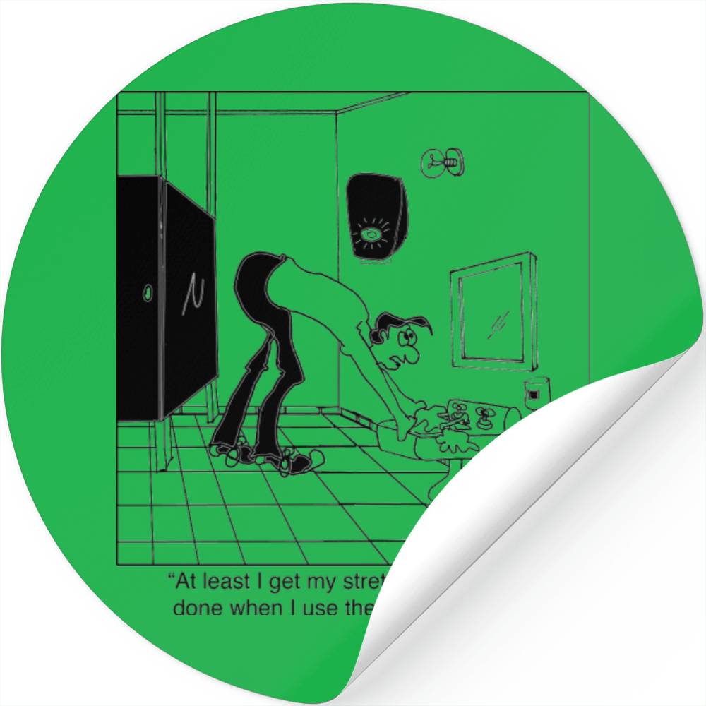 Stretching Exercises In A Restroom Stickers