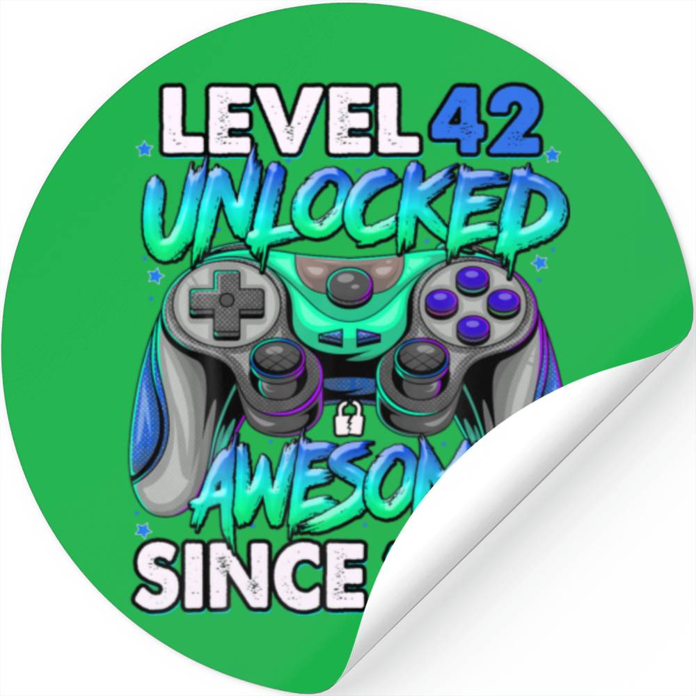 Level 42 Unlocked Awesome Since 1980 42Nd Birthday Stickers