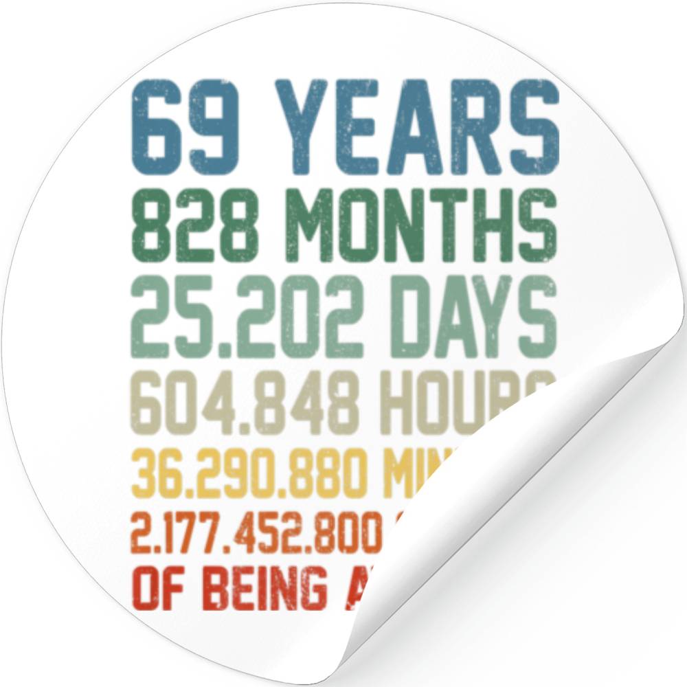 Turning 69 Years Old 69Th Birthday Decorations Bda Stickers