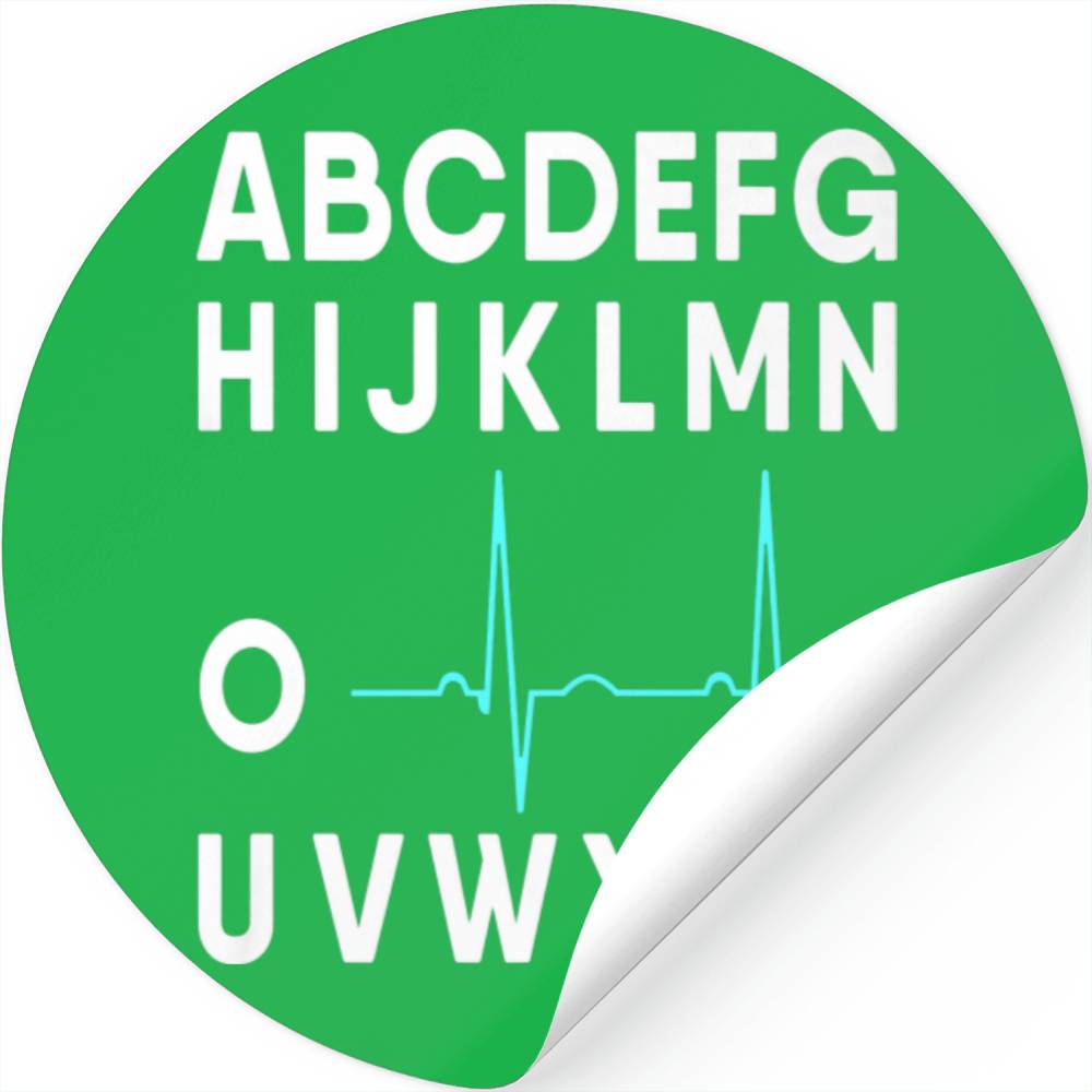 EKG Alphabet Heartbeat Line Doctor Cardiolog Stickers