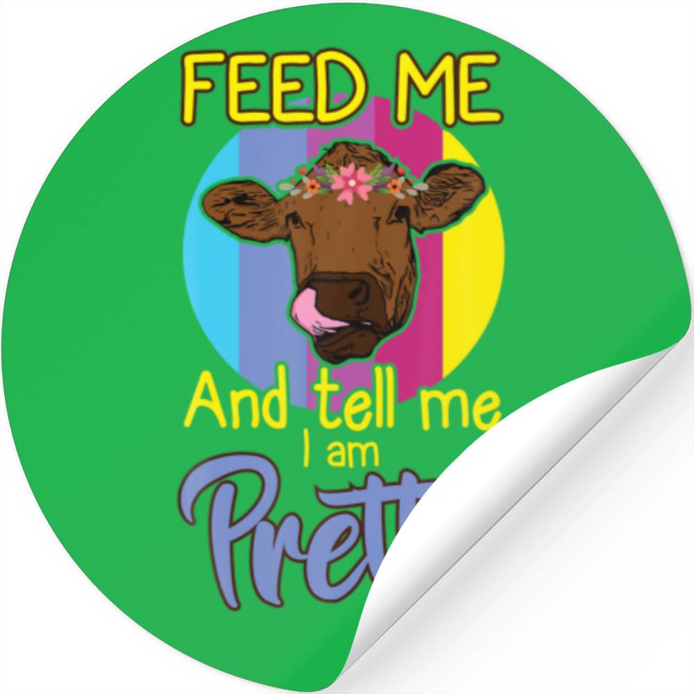 Feed Me Animal Cattle Cow Food Feeding Farm Life Stickers