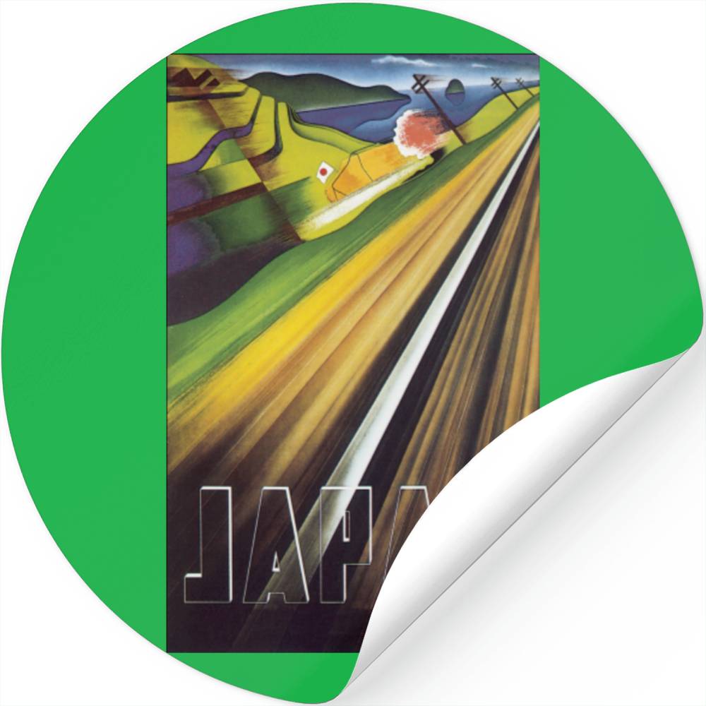 Vintage Travel Poster Japan, Japanese Train Rail Stickers