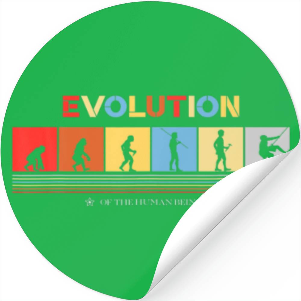 Evolution Of The Human Being Climber Retro 70S Cli Stickers