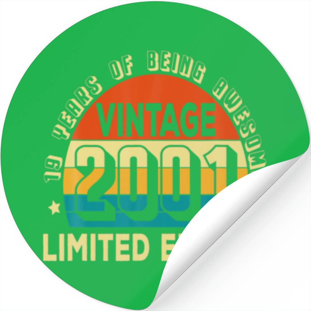 Vintage 2001 Limited Birthday 20 Year Old Stickers