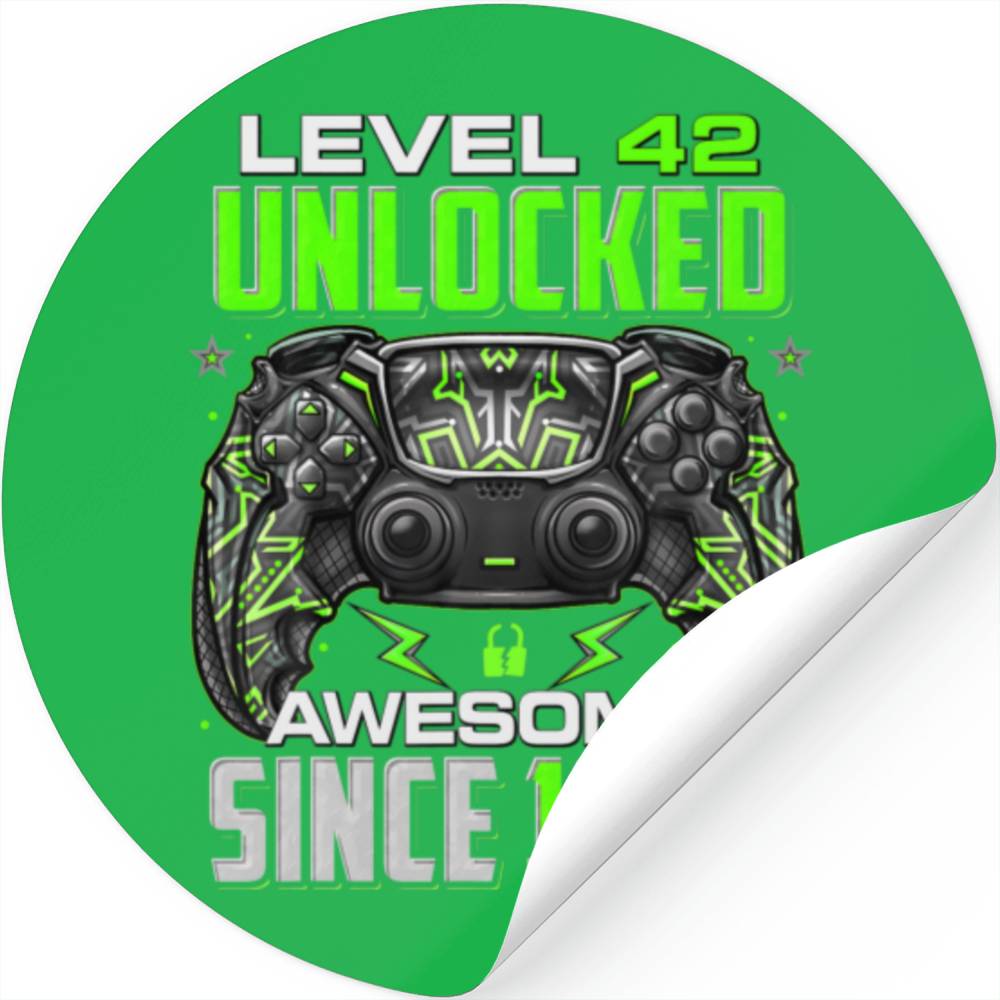 Level 42 Unlocked Awesome Since 1980 42Nd Birthday Stickers