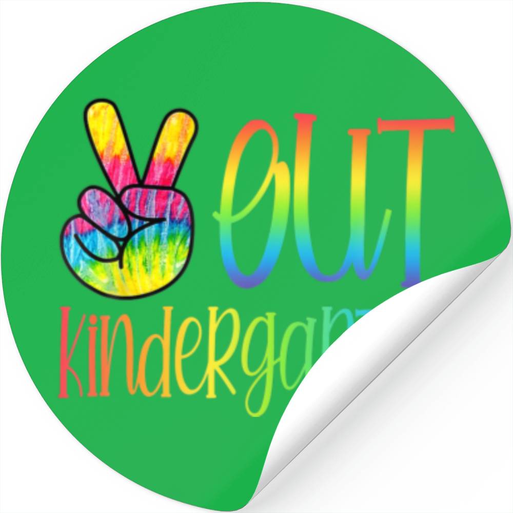 Peace Out Kindergarten Tie Dye Graduation Class Of Stickers