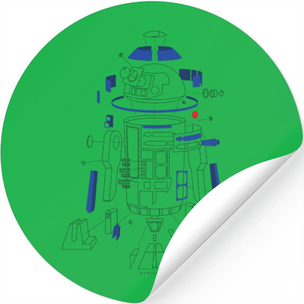 R2-D2 Exploded View Drawing Stickers