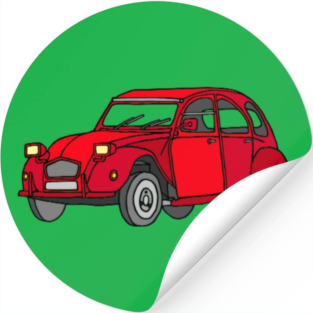 Red Duck (2CV) Stickers