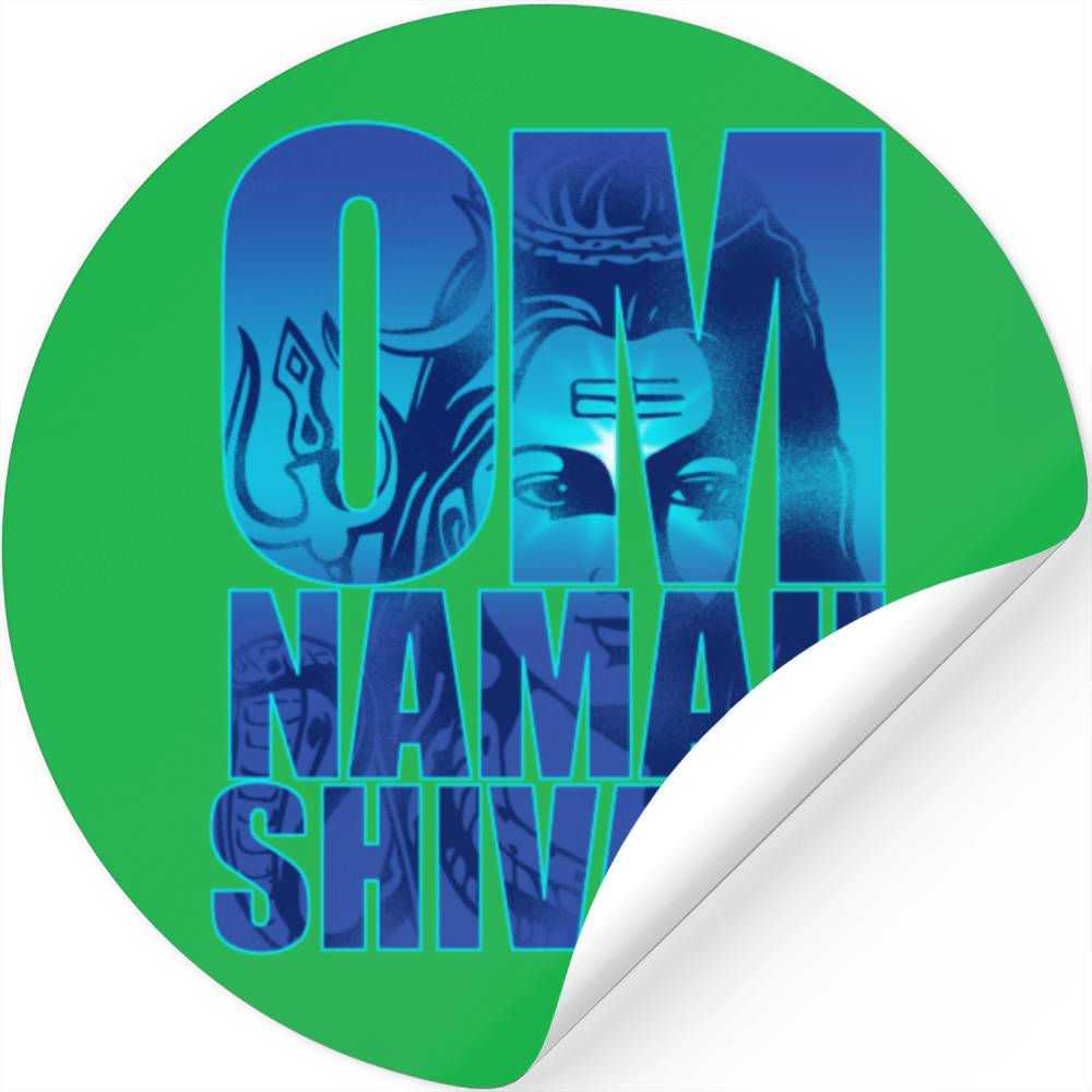Blue Spiritual Mantra Sanskrit Hindu Shiva Stickers