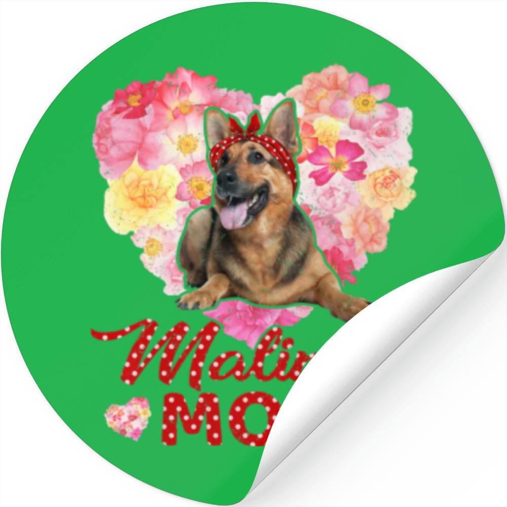Malinois Mom Puppy Cute Dog Mommy Mother's Day Flo Stickers