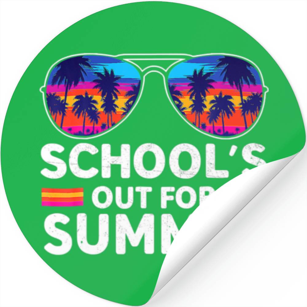 Retro Last Day Of School Cool Teacher Schools Out Stickers