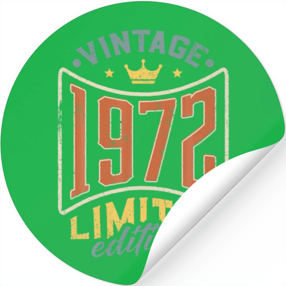 Vintage 1972 Birth Year Limited Edition 50 Years O Stickers