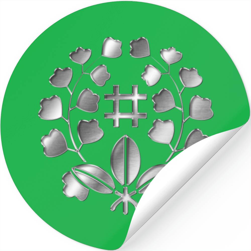 Katakura Clan Kamon Silver Chrome Stickers