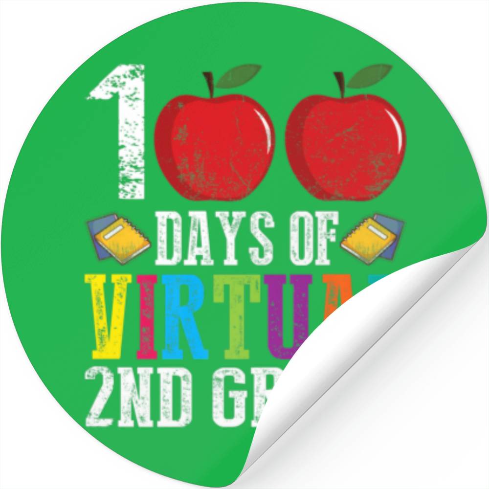 100 Days Of Virtual School 2Nd Grade 100Th Day Of Stickers