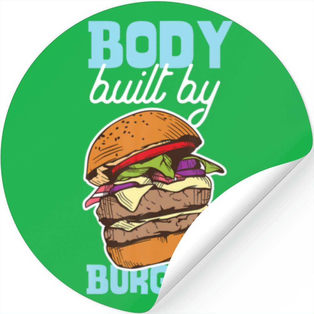 Body Built By Burgers Double Cheeseburger Stickers