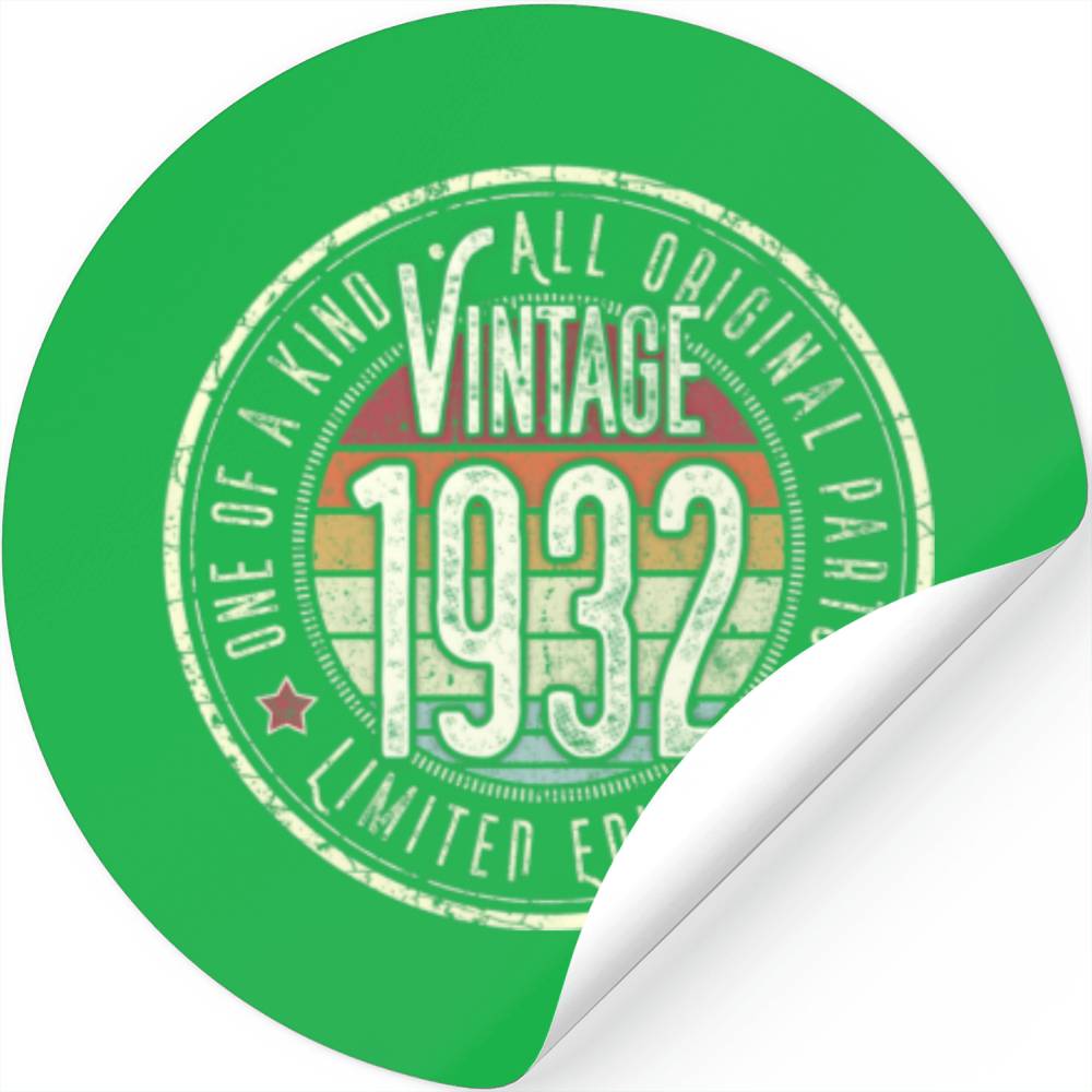 90 Years Old Vintage 1932 Limited Edition 90Th Bir Stickers