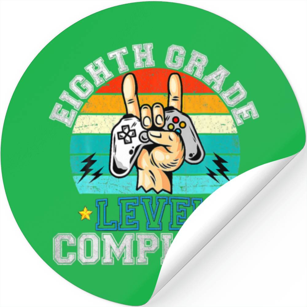 8Th Grade Level Complete Gamer Class Of 2022 Gradu Stickers