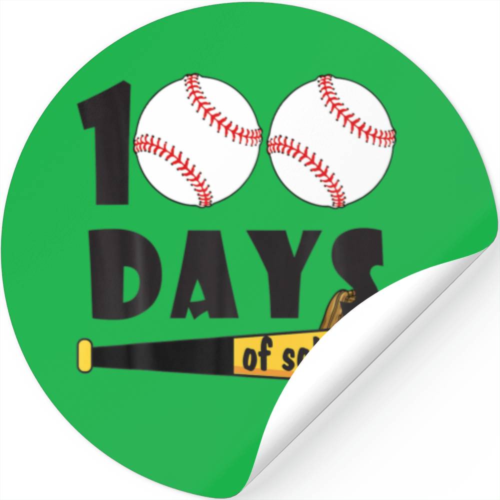 100 Days Of School Baseball Teacher Kids 100Th Day Stickers