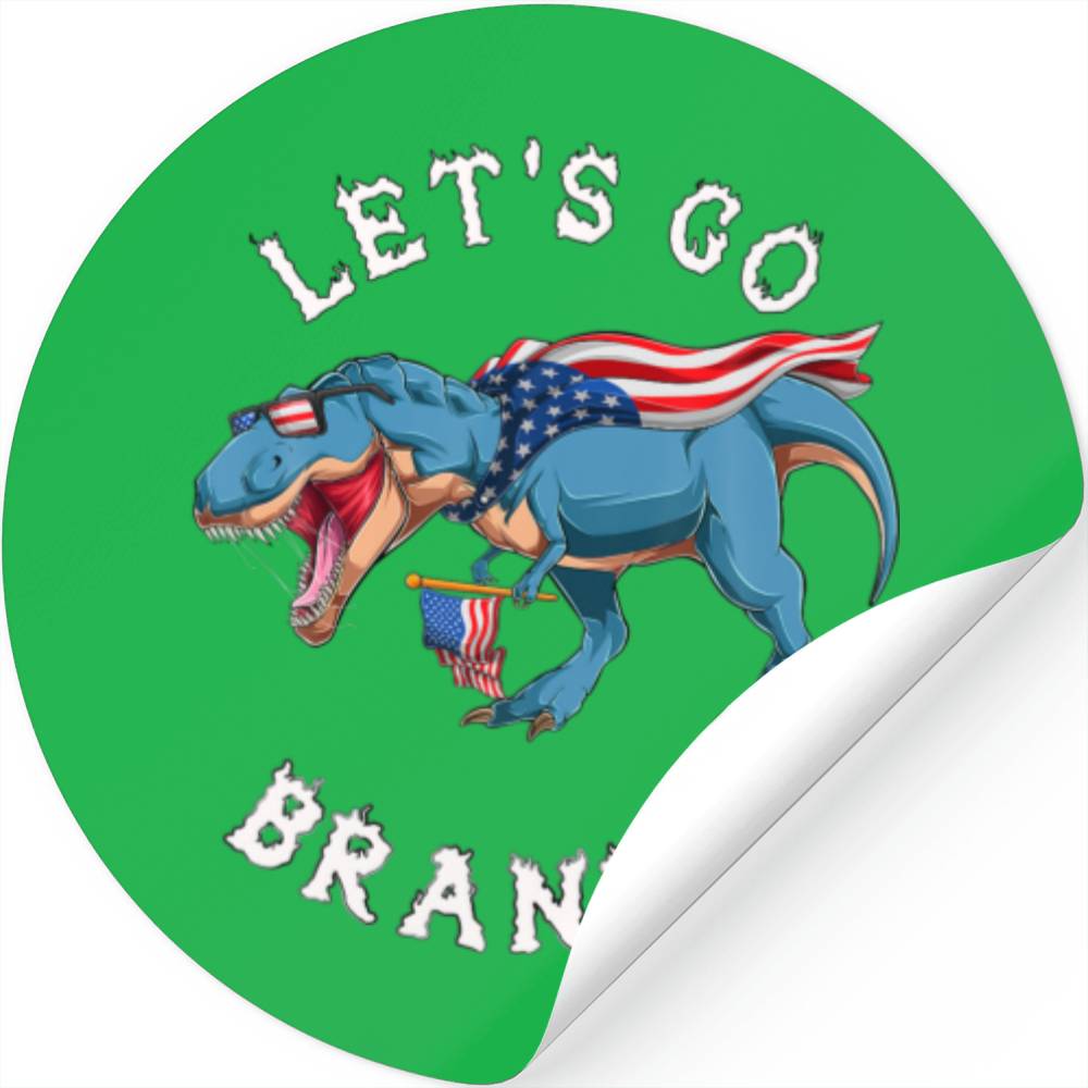 Let's Go Brandon Roaring Dinosaur Meme Patriot Gif Stickers