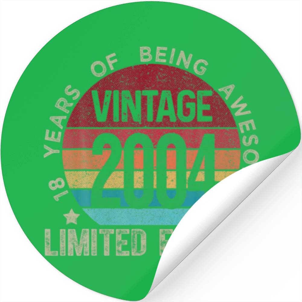 18 Year Old Vintage 2004 Limited Edition 18Th Birt Stickers