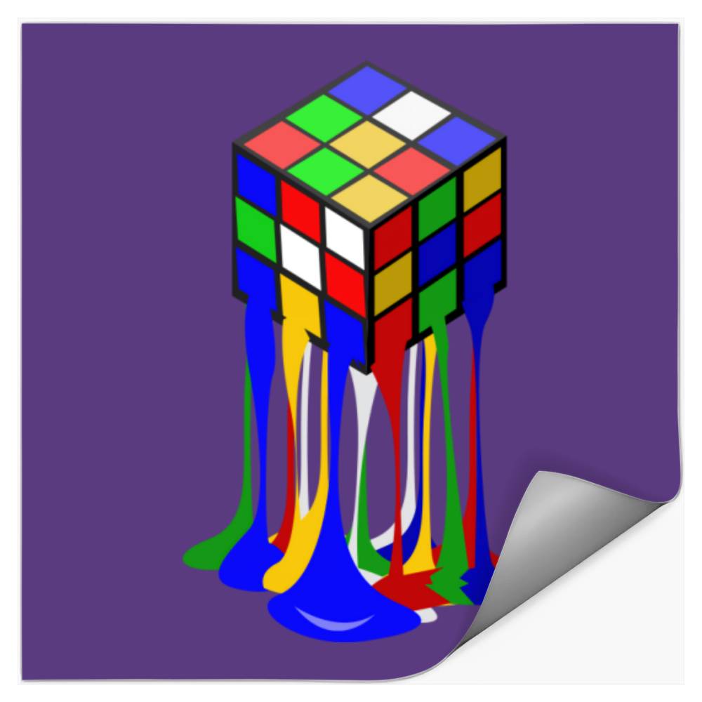 Melting Rubix 2 - Melting Rubiks Cube - Stickers