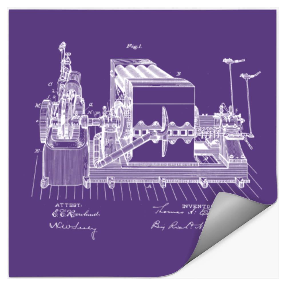 Electrical Generator Vintage Patent Drawing - Electrical - Stickers