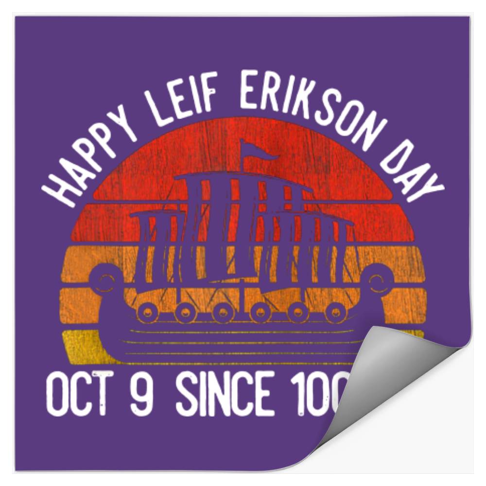 Happy Leif Erikson Day October 9 Since 1000 AD Stickers